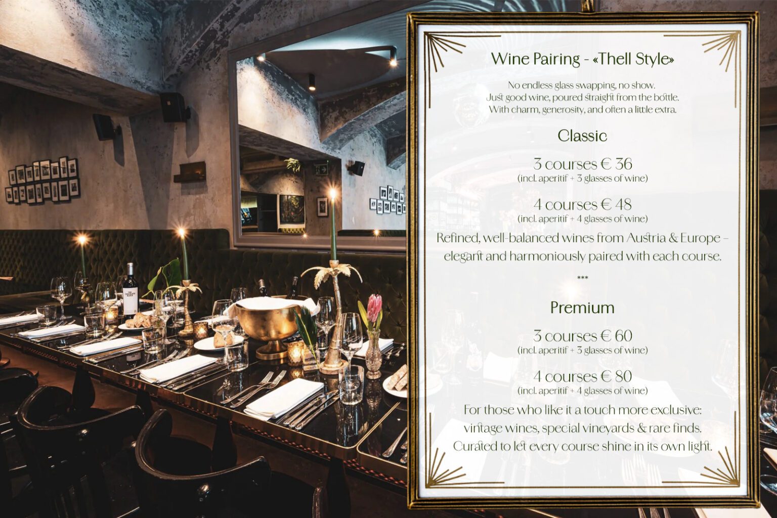 Seasonal Menu - THELL - Bar & Restaurant in Wien - formerly known as Motto